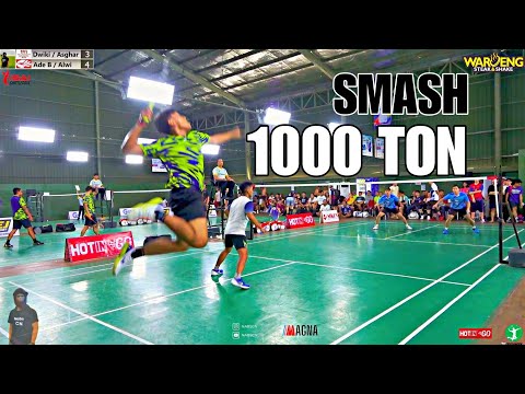 HEADSHOT SMASH Tarung Bebas Badminton Ade Bagus / Alwi vs Tim Mansion di Magna. Nice Cam Angle