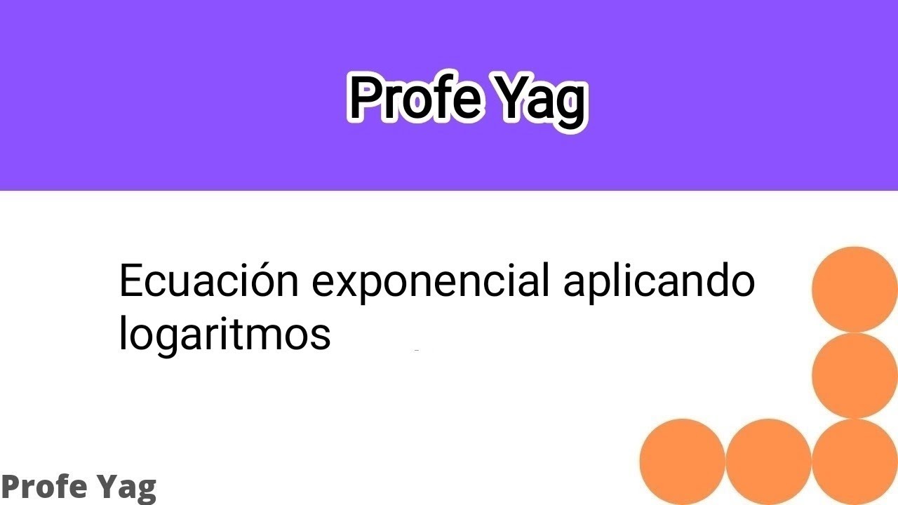 Ecuación exponencial aplicando logaritmos - YouTube