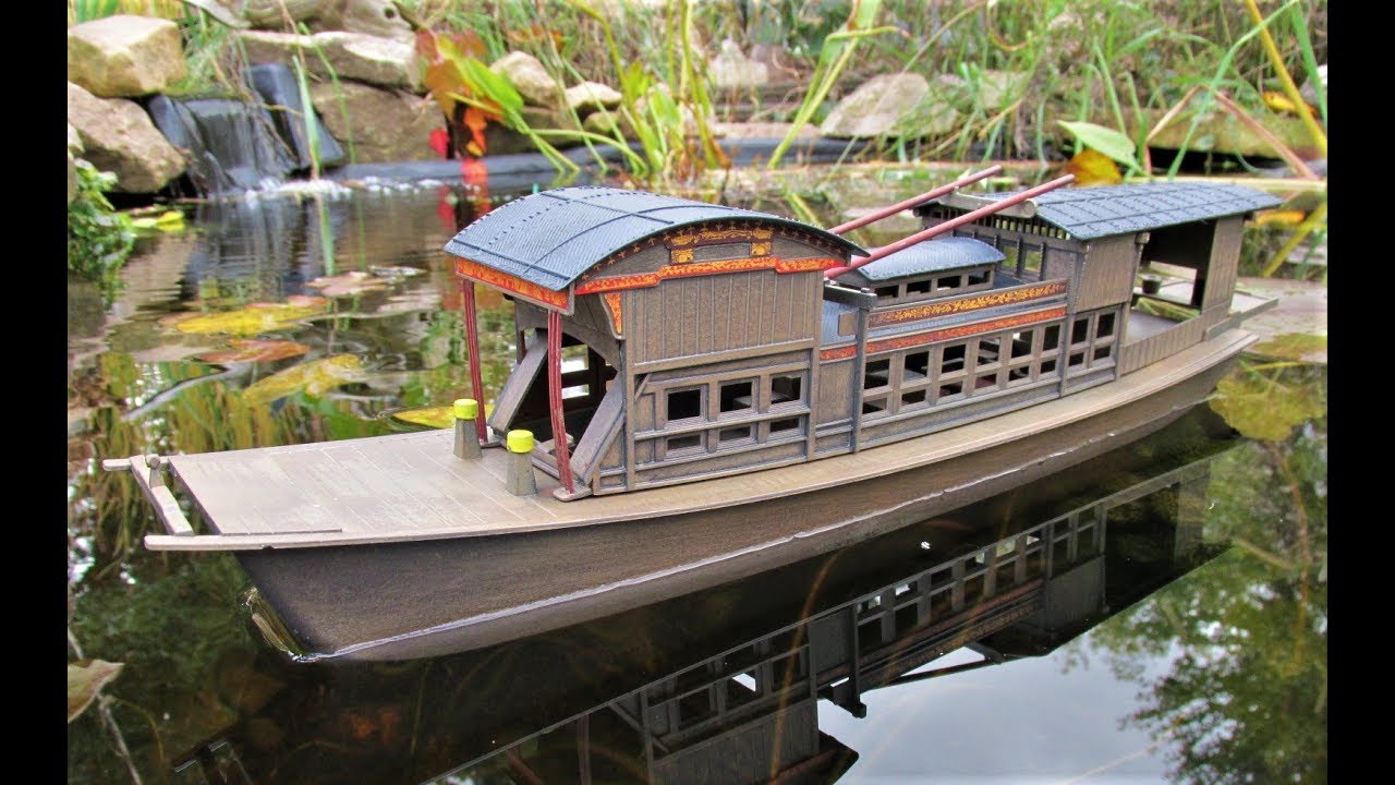 R/C Chinese Lake Boat Yacht 1/40 Scale Model Kit Review Build Banggood ...