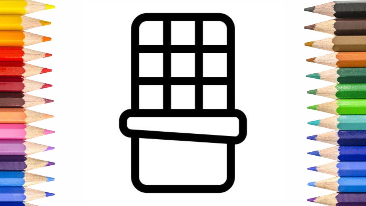 How To Draw Chocolate Bar | Easy Drawing for Kids | Draw and Color with ...