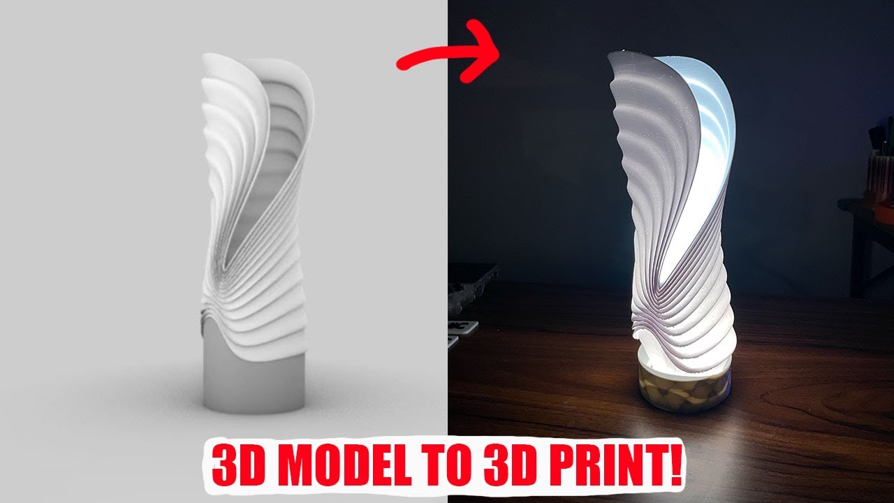 I 3D Printed a LED Lamp Idea! How? #cool - YouTube