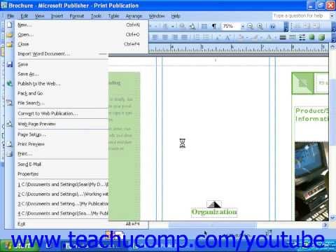 Publisher 2003 Tutorial Previewing Your Publication Microsoft Training ...