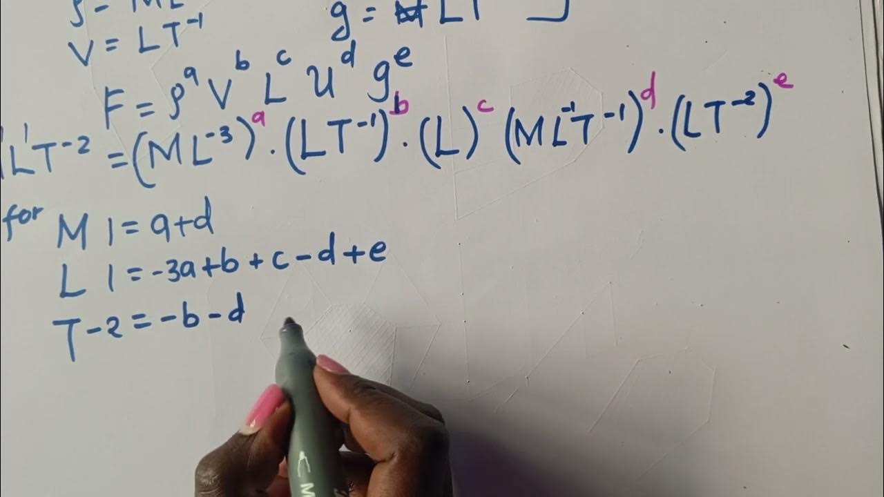 RAYLEIGH'S METHOD SOLVED EXAMPLE FOR DIMENSIONAL ANALYSIS. - YouTube