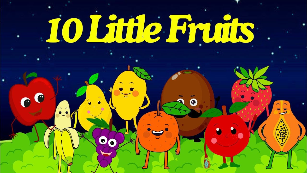 Ten Little Fruits Jumping On The Bed | 10 Little Fruits ...