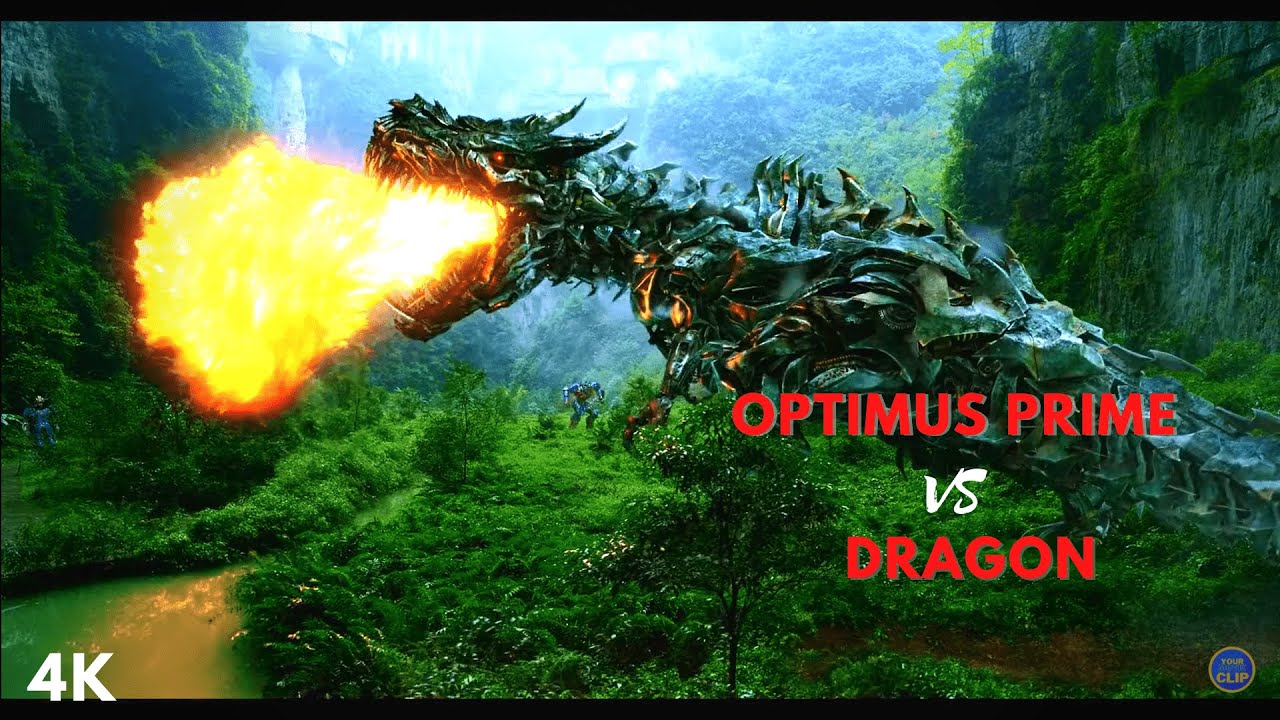 Optimus Prime Vs Giant Dragon Fight Scene With Dragons | Transformers ...
