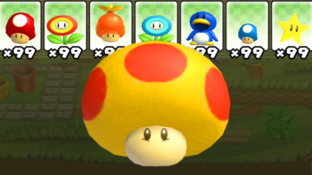 What happens if Mega Mushroom use Marios Power-Ups? - YouTube