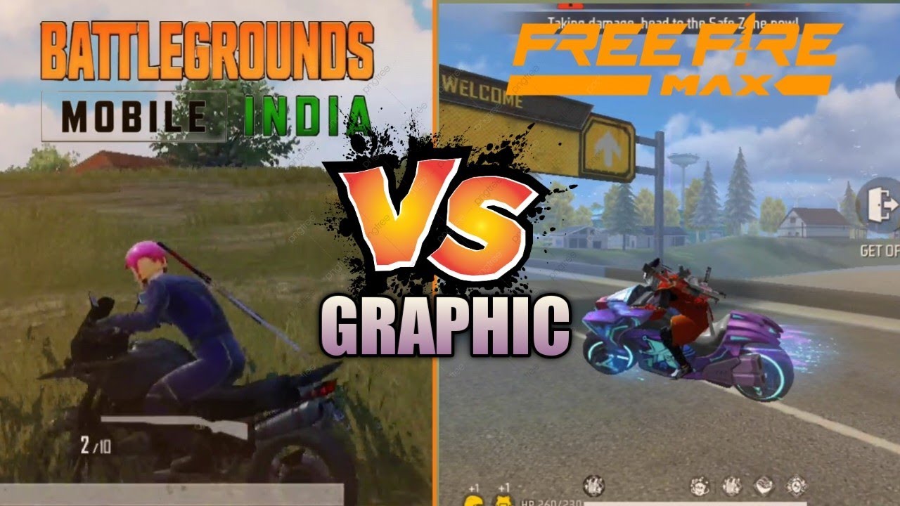PUBG VS FREE FIRE GRAPHICS COMPARISON 2023 | BGMI VS FREE FIRE MAX ...