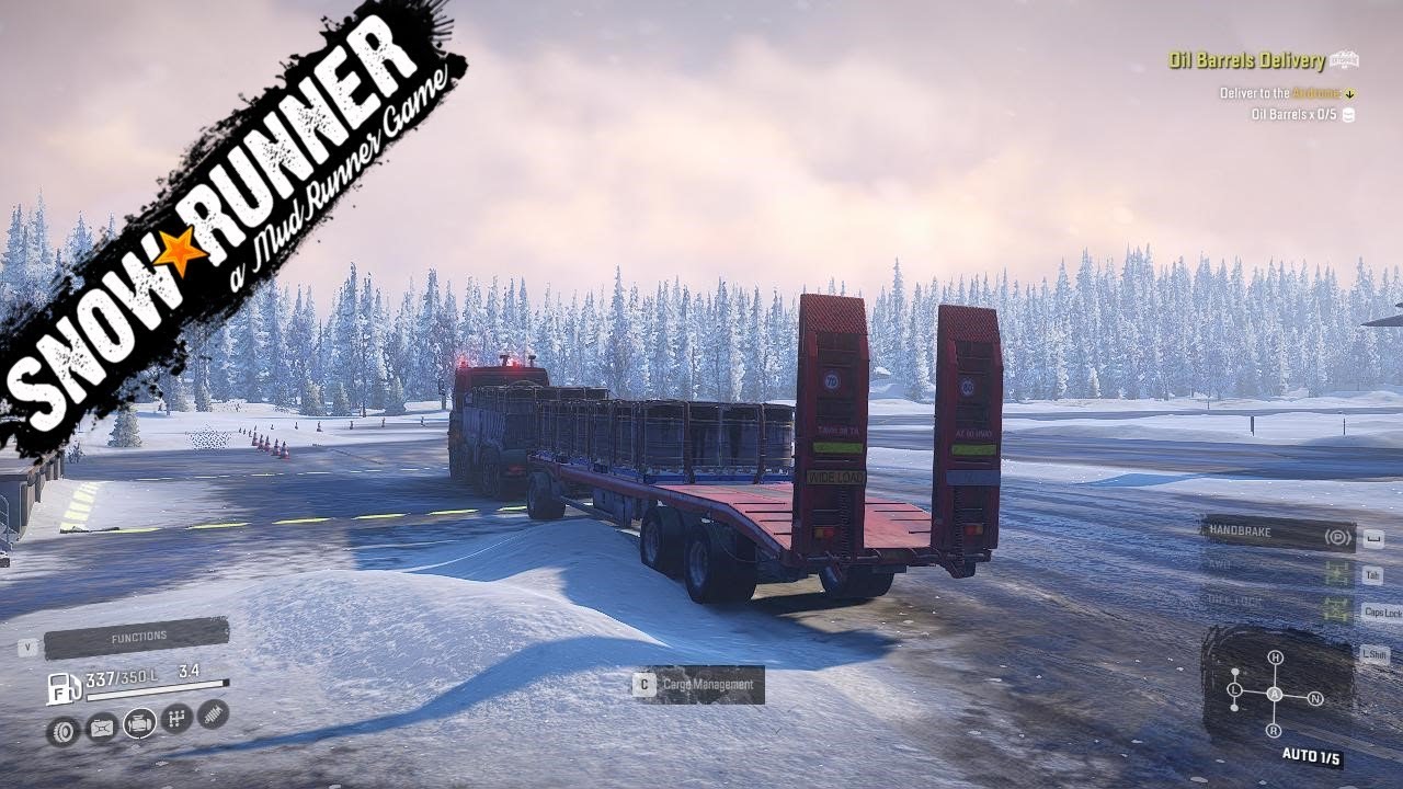 SnowRunner Contract Oil Barrels Delivery Alaska White Valley - YouTube