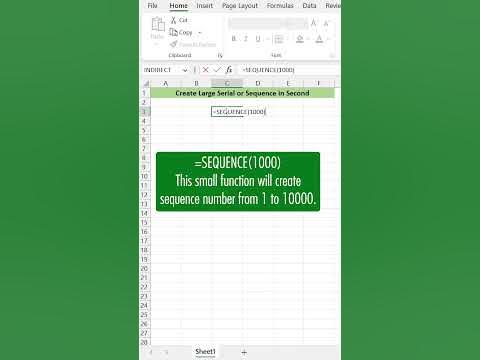 Create Large Serial or Sequence Numbers in Seconds | Excel Tips - YouTube