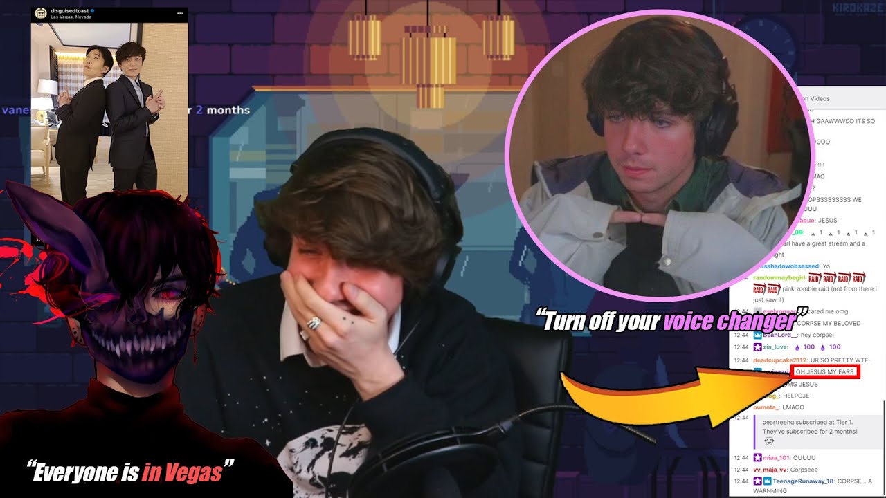 Karl's reaction when CORPSE turned off his voice changer - YouTube