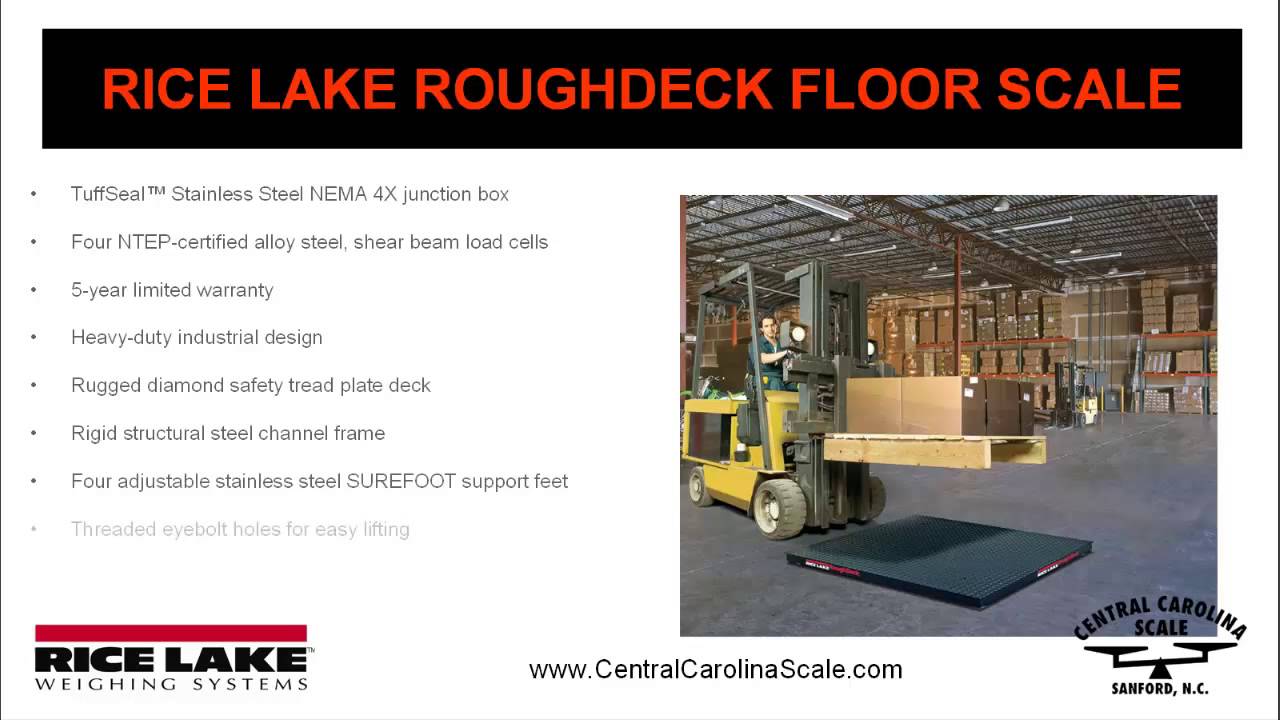 Rice Lake Roughdeck Floor Scale - YouTube