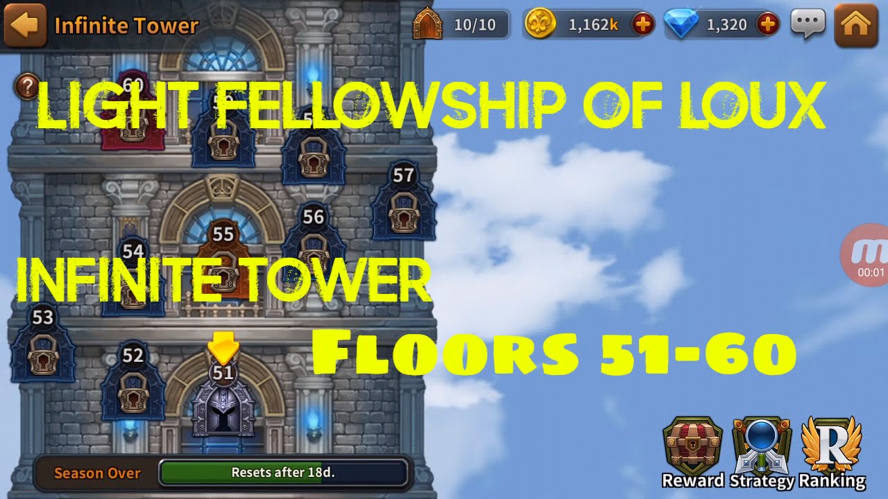 Light Fellowship of Loux Infinite Tower Guide floors 51-60 - YouTube
