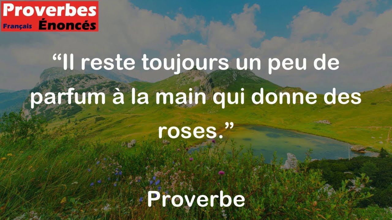Il reste toujours un peu de parfum à la main qui donne des roses ...