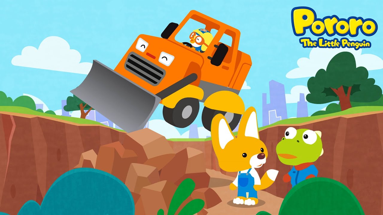 Pororo Vehicles | #3 The Invincible Bulldozer | Learning Vehicles Name ...