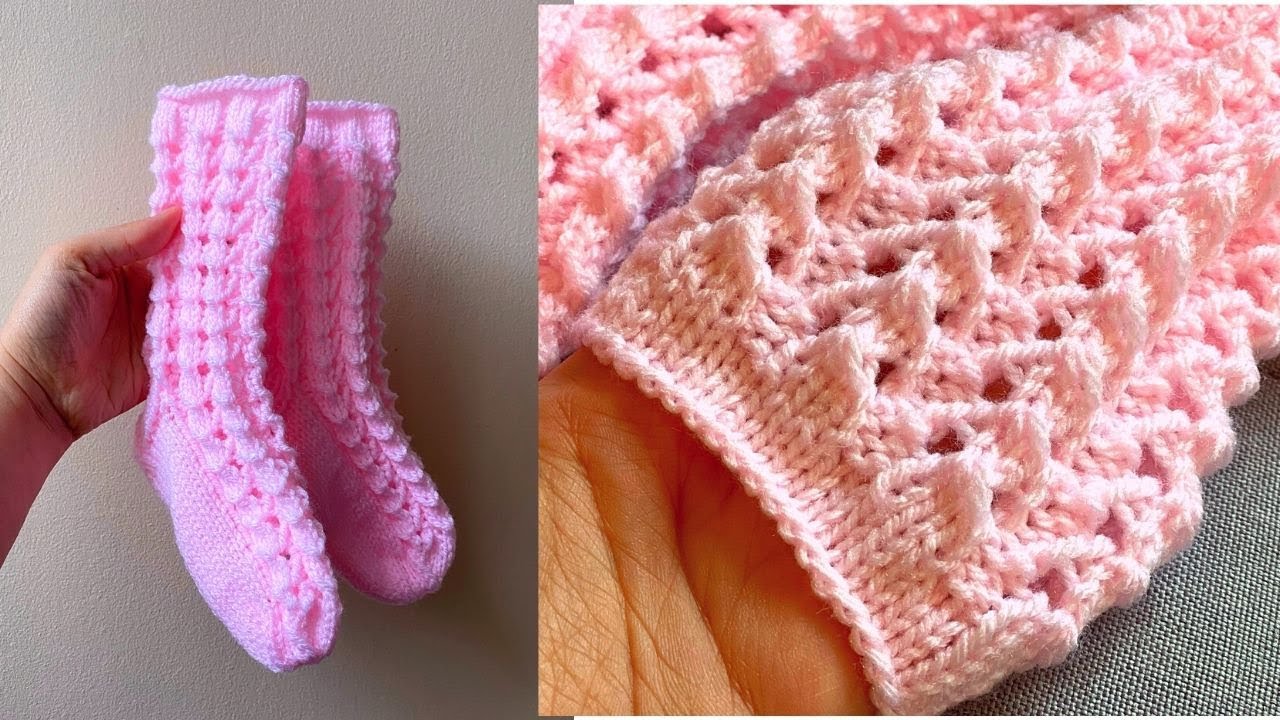 SUPER EASY AJOUR PATTERN INSTEAD OF ELASTIC (#knittingsocks # ...