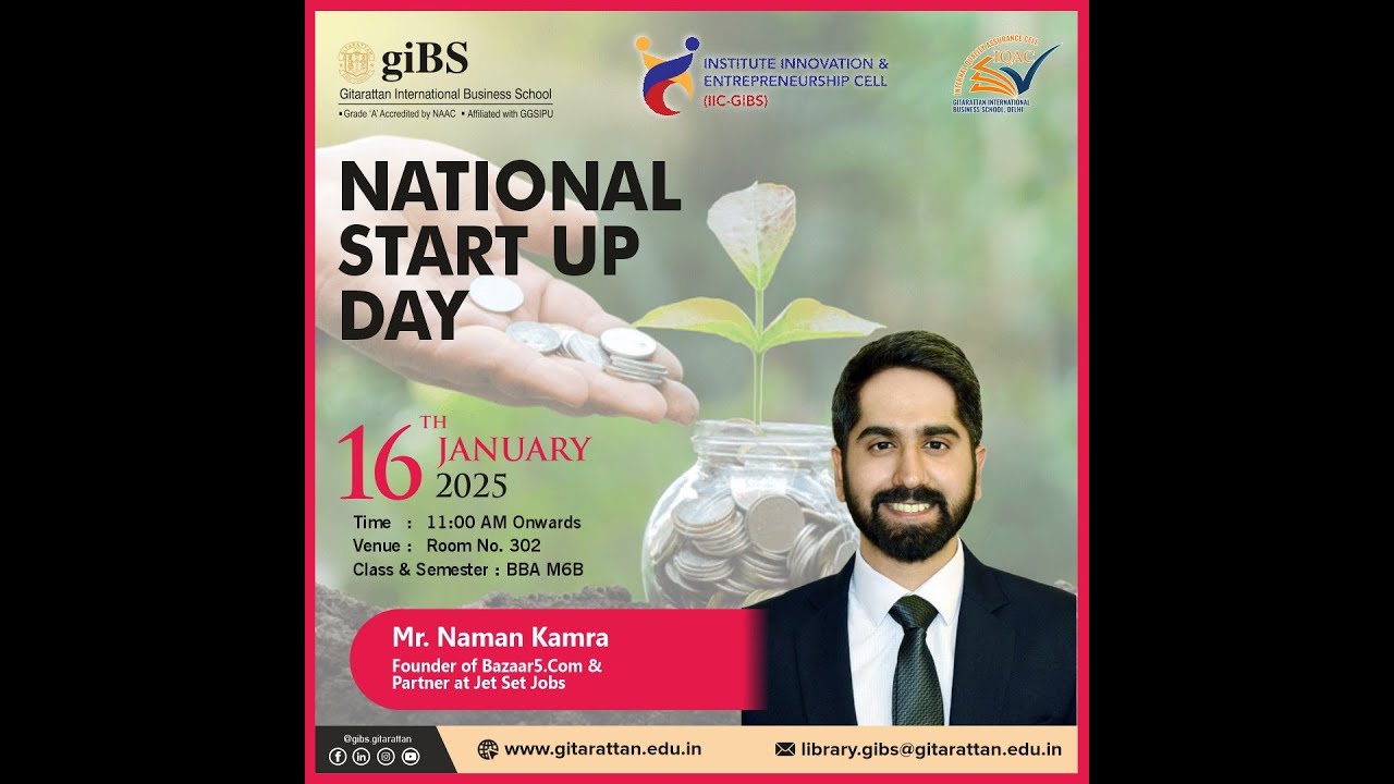 National Start up Day: 16th Jan 2025 - YouTube