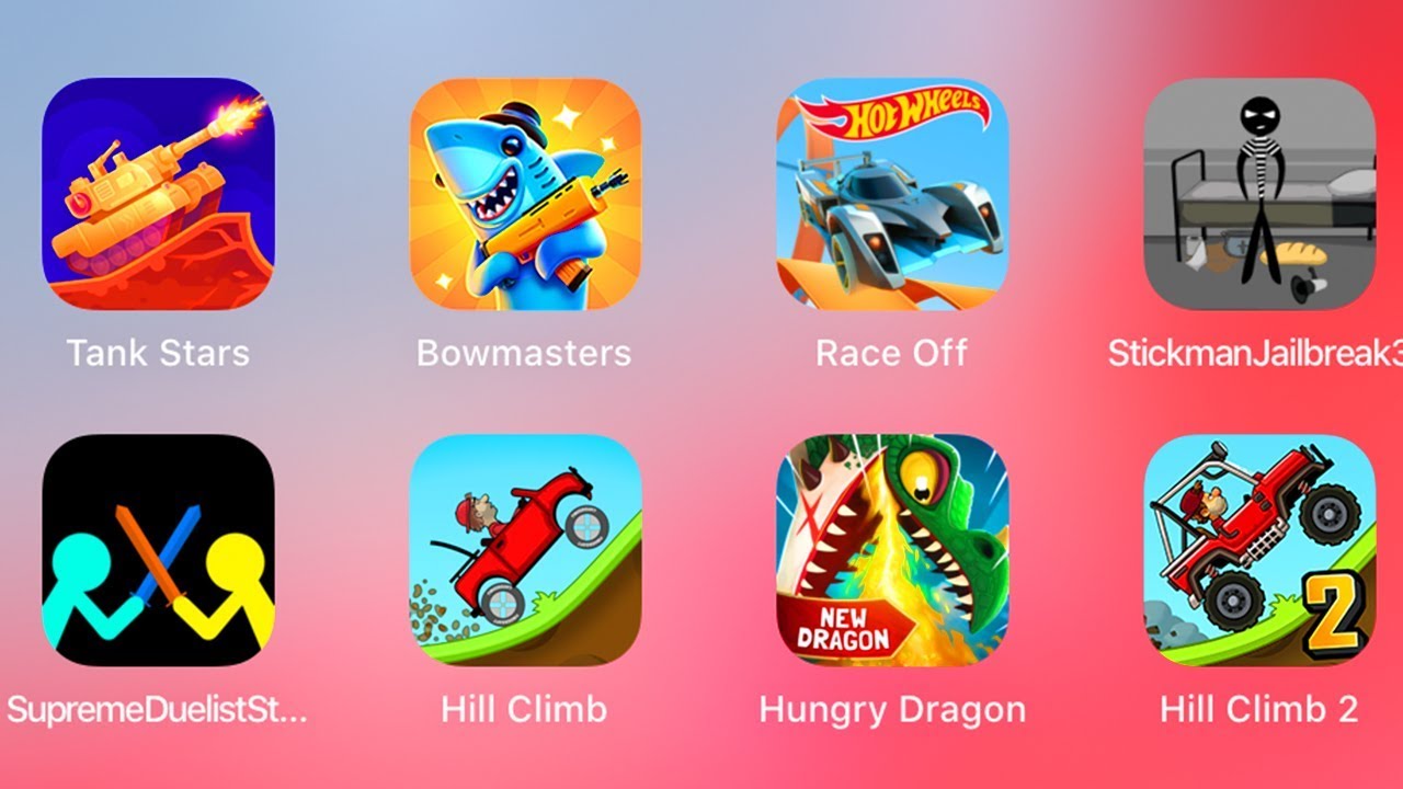 Tank Stars,Bowmasters,Hot Wheels Race Off,Stick Jail,Supreme Duelist ...