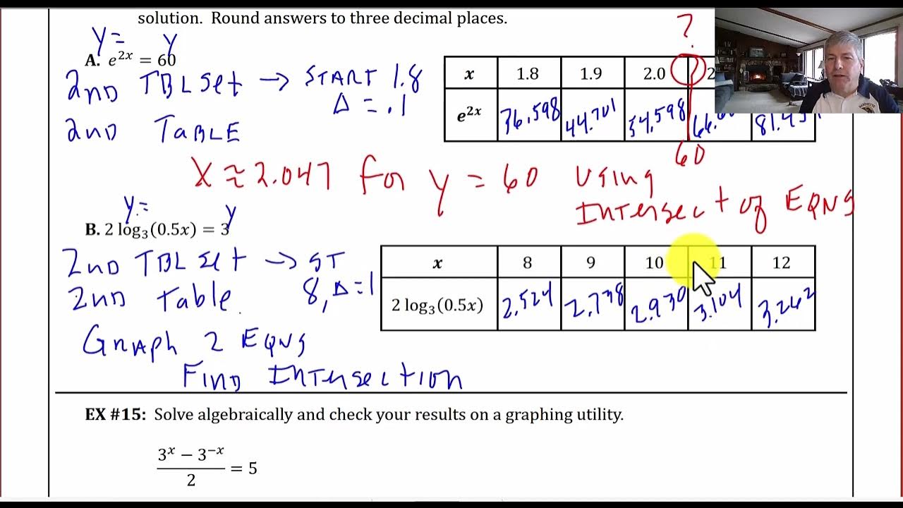 Lesson 2.13 B(3) - Use Graphing Utility to Approximate Log and Exp Solutions - YouTube