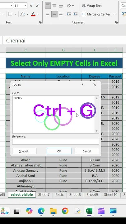 How to Select Only EMPTY Cells in Excel - YouTube