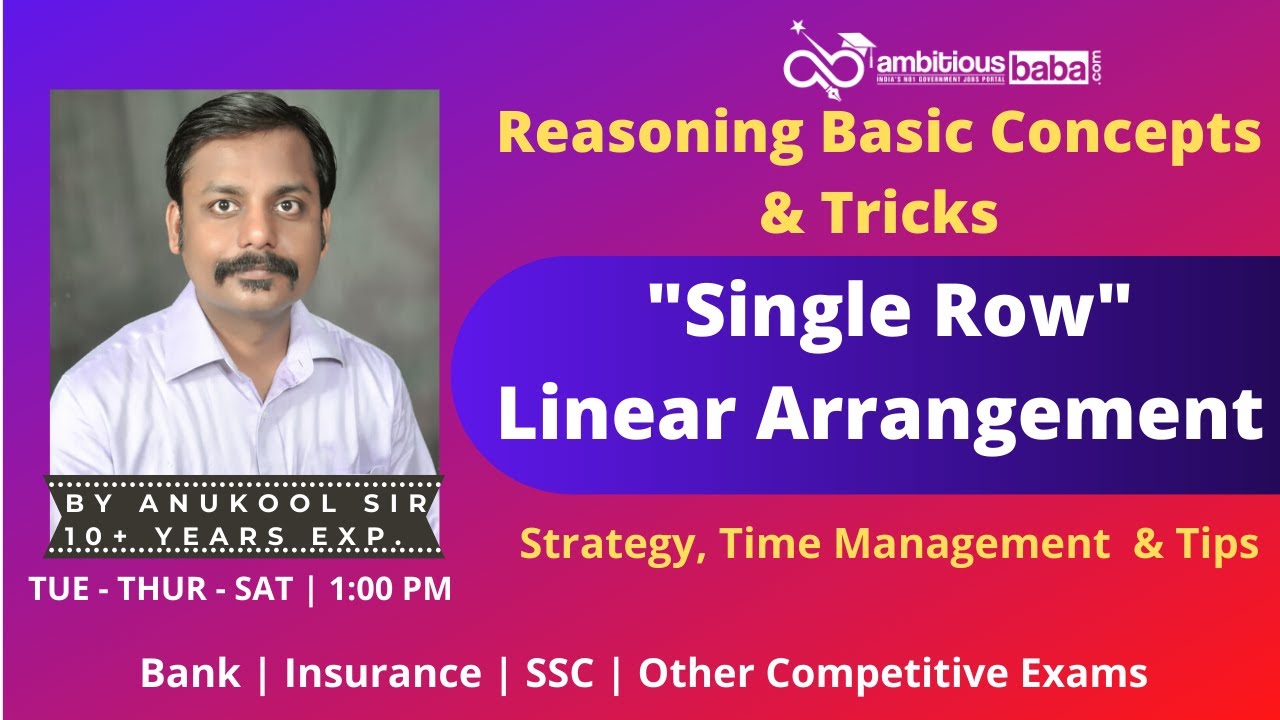 Single Row Linear arrangement Reasoning, Basic Concepts and Approaches ...
