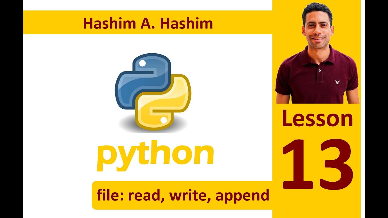 Python Lesson 13/14 File: Read, write and append بايثون شرح كتابة قراءة ملف (سطر بسطر) عربى ...