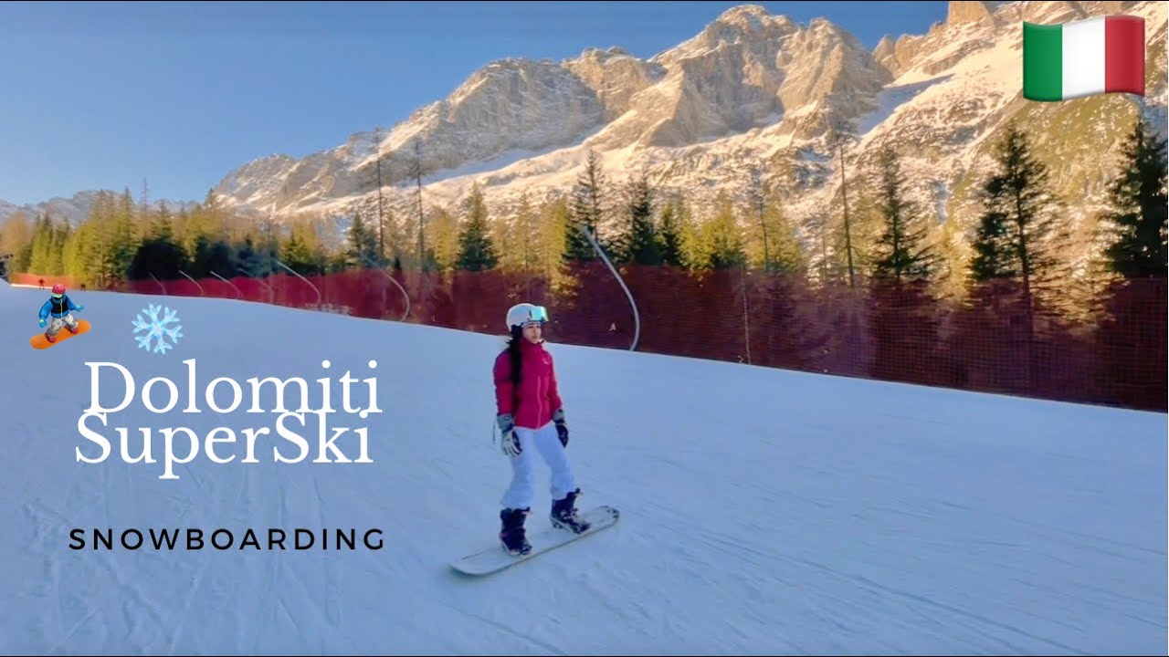 Travel Vlog : Italy Winter Time Travel | Snowboarding in Dolomiti ...