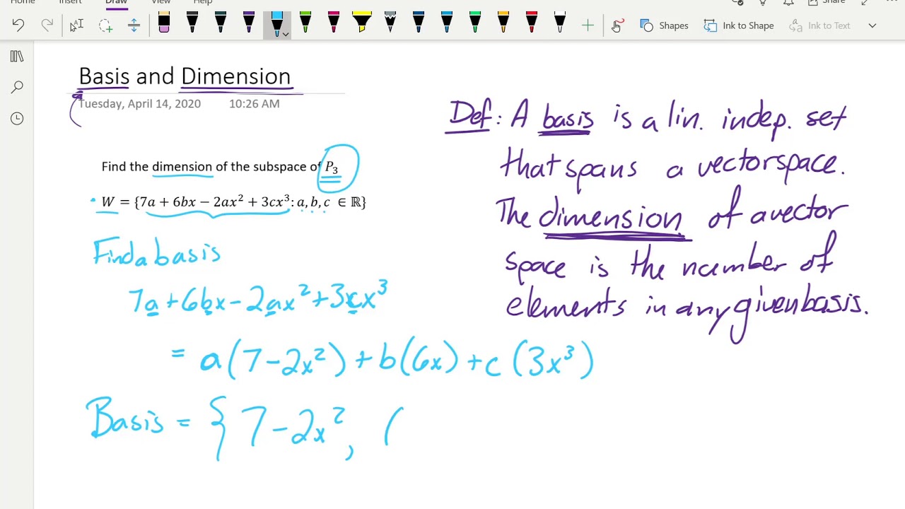 Basis and Dimension - YouTube