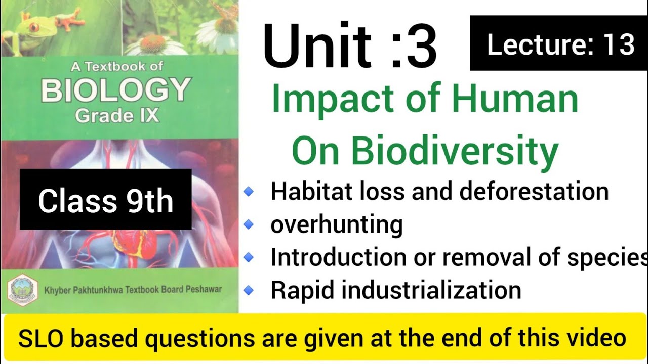 Impact of Human on Biodiversity|lecture 13| #class9biology #kpktextbook ...