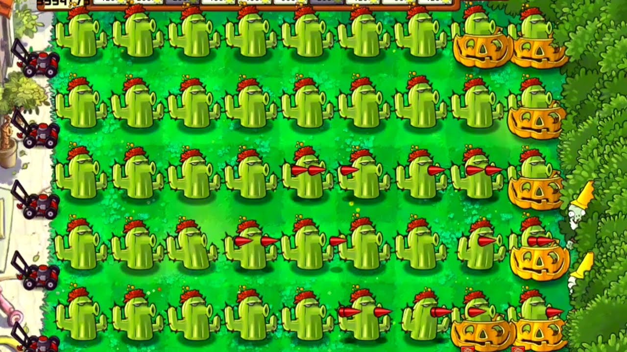 Plants vs Zombies only Cactus with interesting Gameplay - YouTube