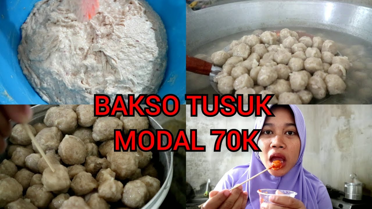 RESEP BAKSO TUSUK MODAL 70K JADI SEWAJAN BESAR || BAKSO TUSUK RUMAHAN ...