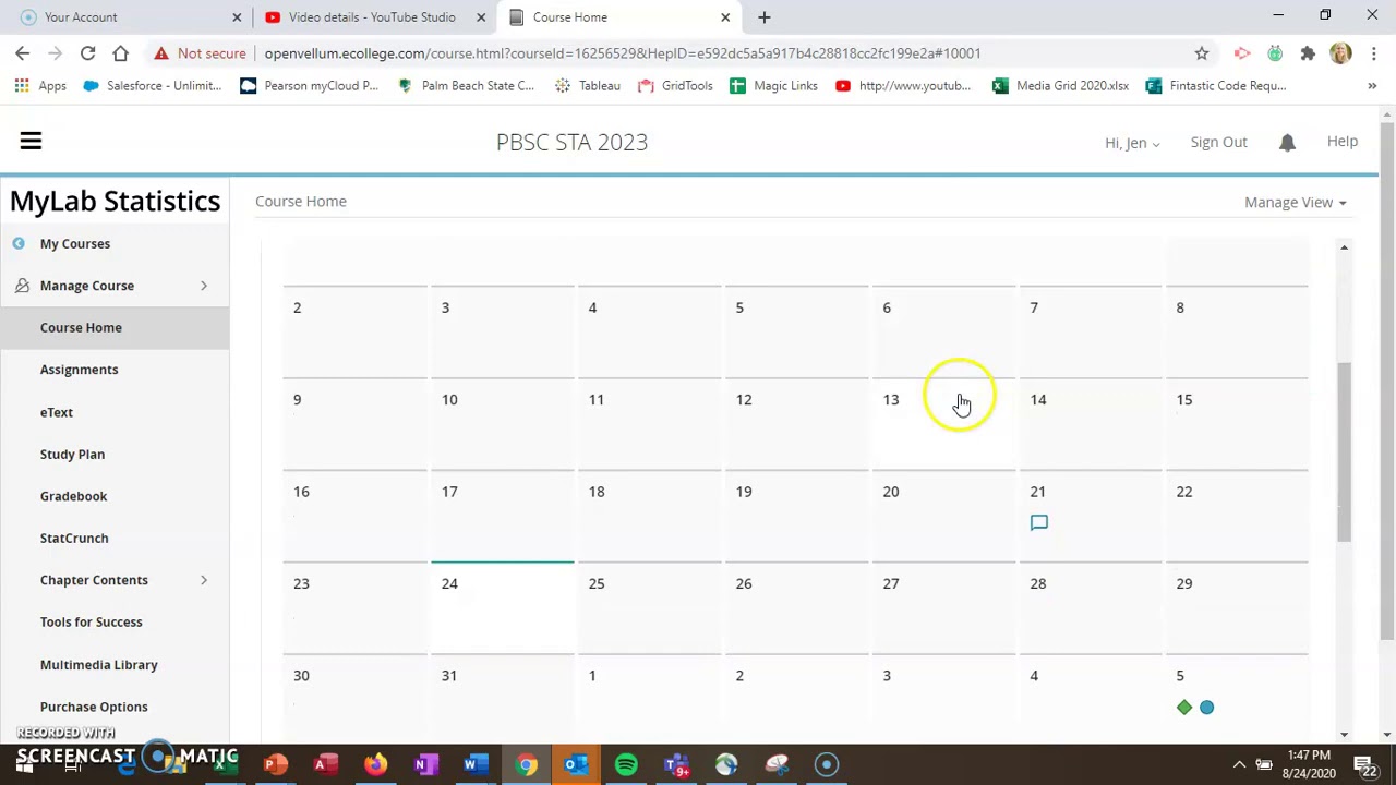 Register MyStatLab: STA 2023 PBSC - YouTube