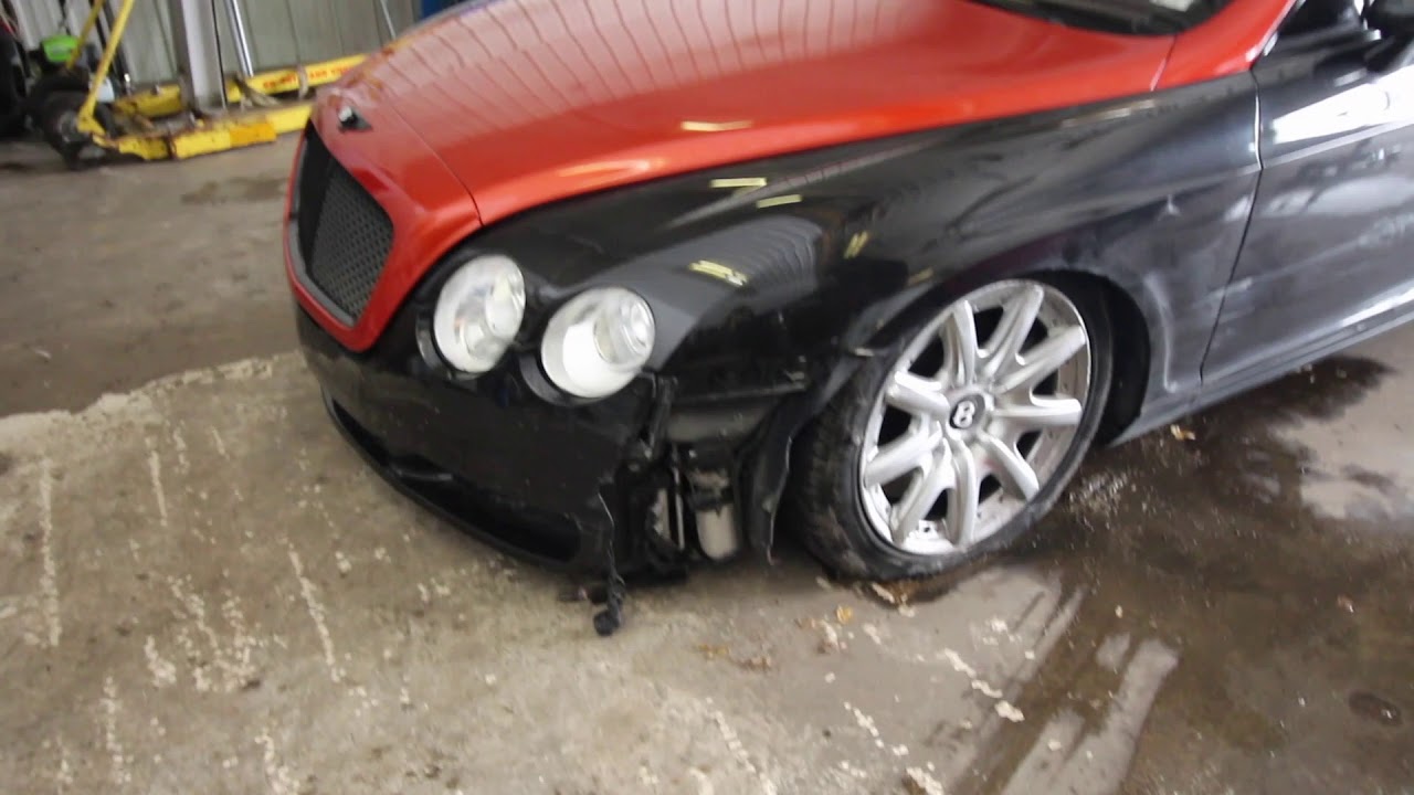 Bentley Continental wrecked by careless driver - YouTube