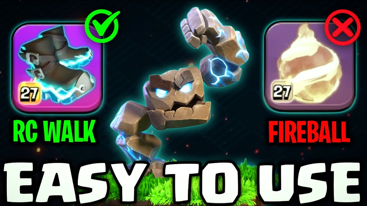 Meteor Golem Attack Strategy with Rc Charge | without Fireball Only ...