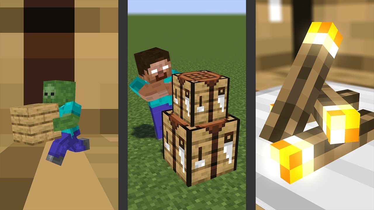 Minecraft Crafting : Crafting Table, Torch - Minecraft Animation ...