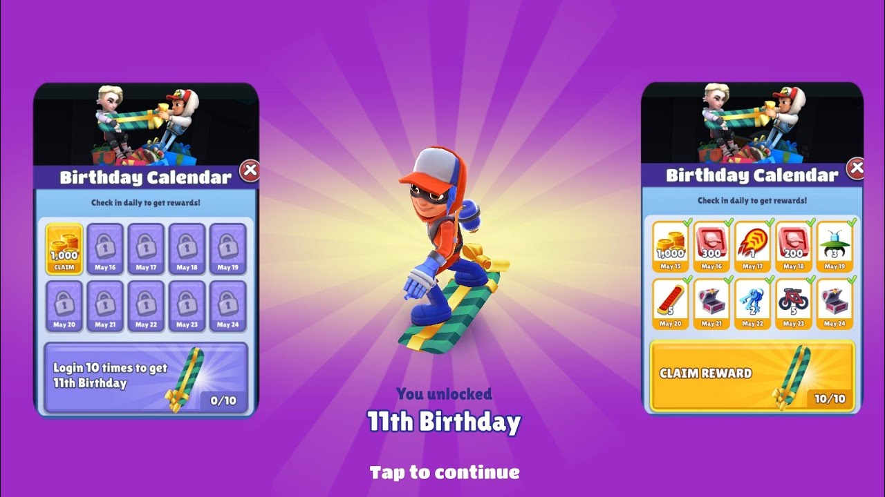 Subway Surfers Birthday Calendar 2023 Subway Surfers World Tour ...