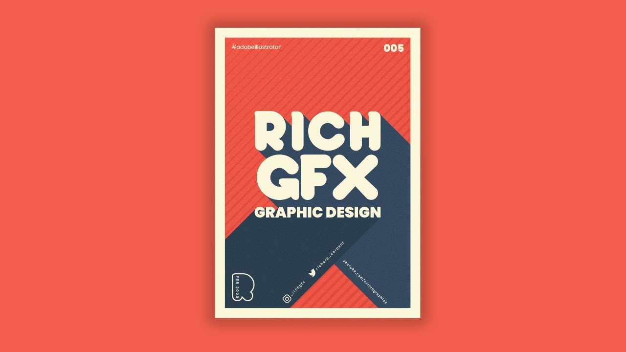 Long Shadow Poster Design: Easy Adobe Illustrator Tutorial - YouTube