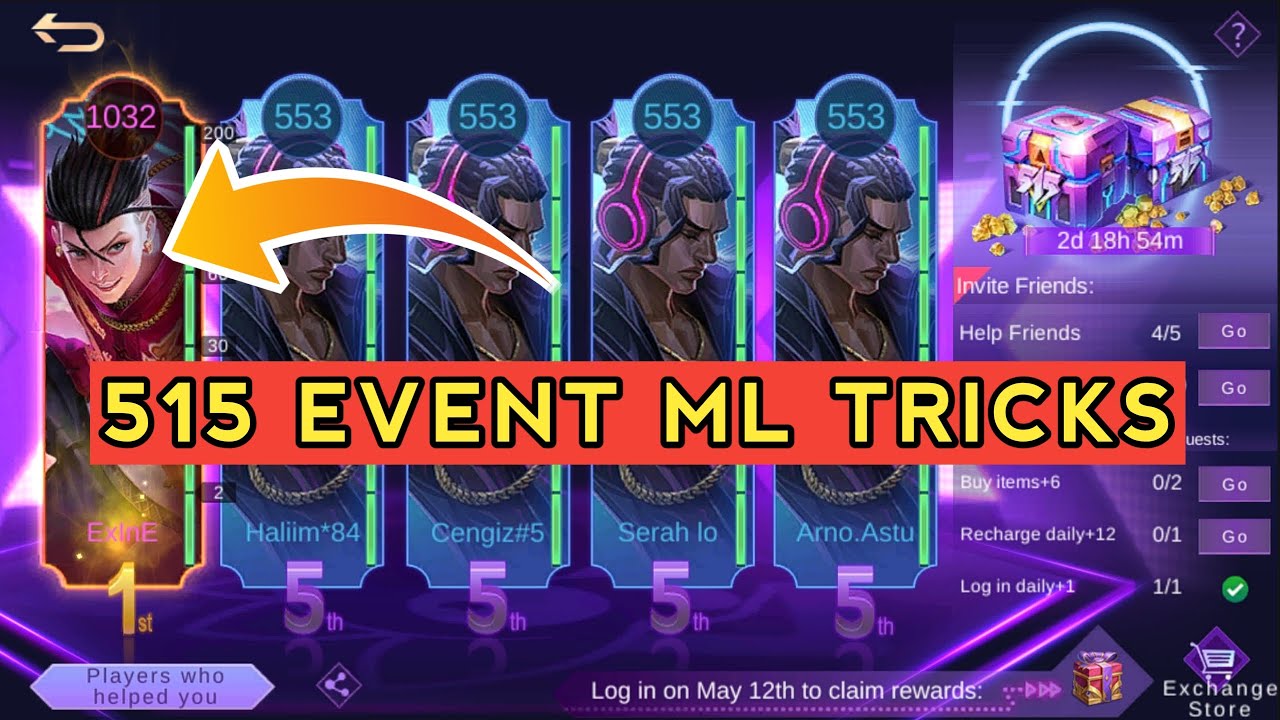 515 event code working in mobile legends | 515 event tricks in ml for ...