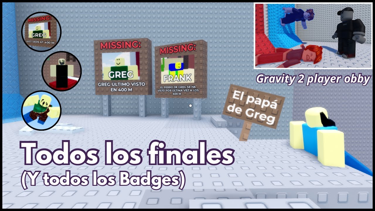 Como conseguir TODOS los FINALES (Badges) de Gravity(2 player obby ...