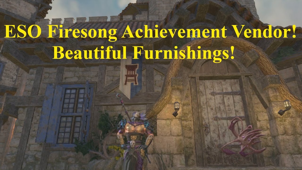 ESO Firesong Achievement Vendor! Beautiful furnishings! - YouTube
