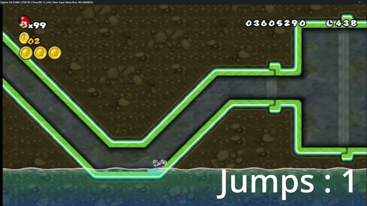 NSMBW Minimum Jumps - 6-3 in 1 Jump - YouTube