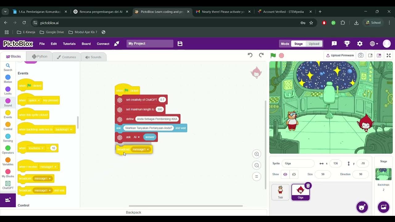 Membuat Chat-bot sederhana dengan Pictoblox - YouTube