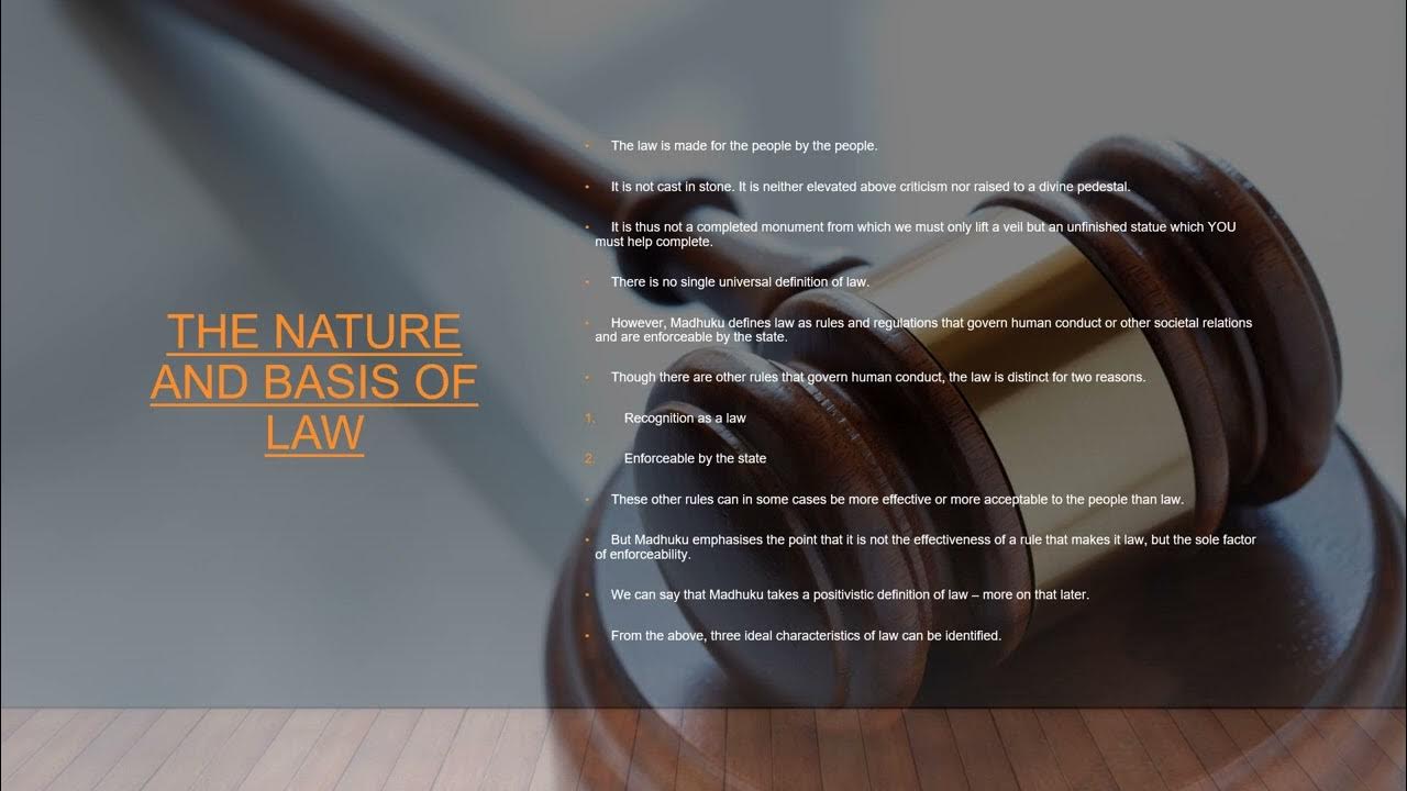 Lesson 1: What is law part 1 - YouTube
