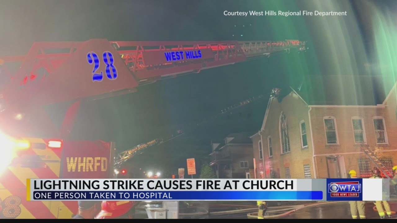 Lightning strike ignites Windber church fire - YouTube
