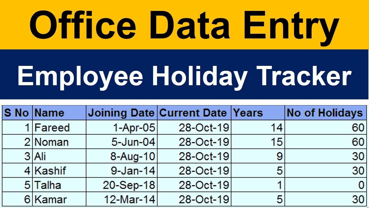 Excel Data Entry Work Employee | Excel Office Work | Advanced Excel # ...