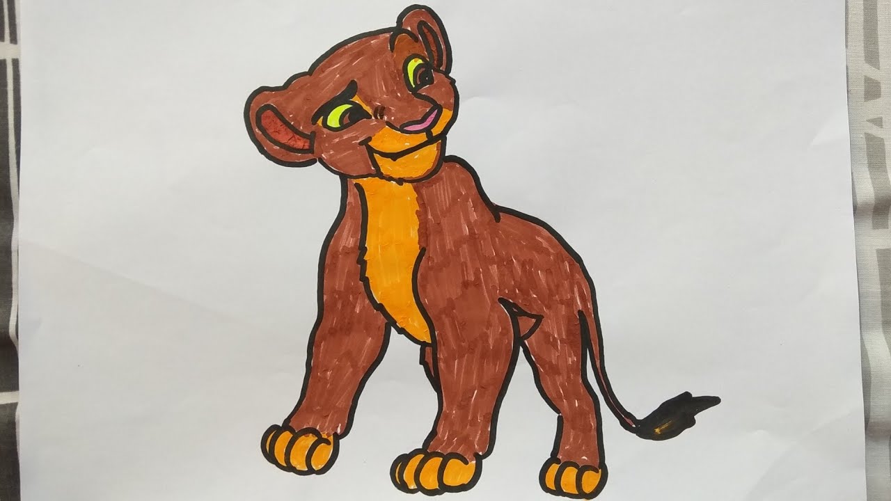 How to draw Nala from The lion King | Cute Baby Nala | step by step ...