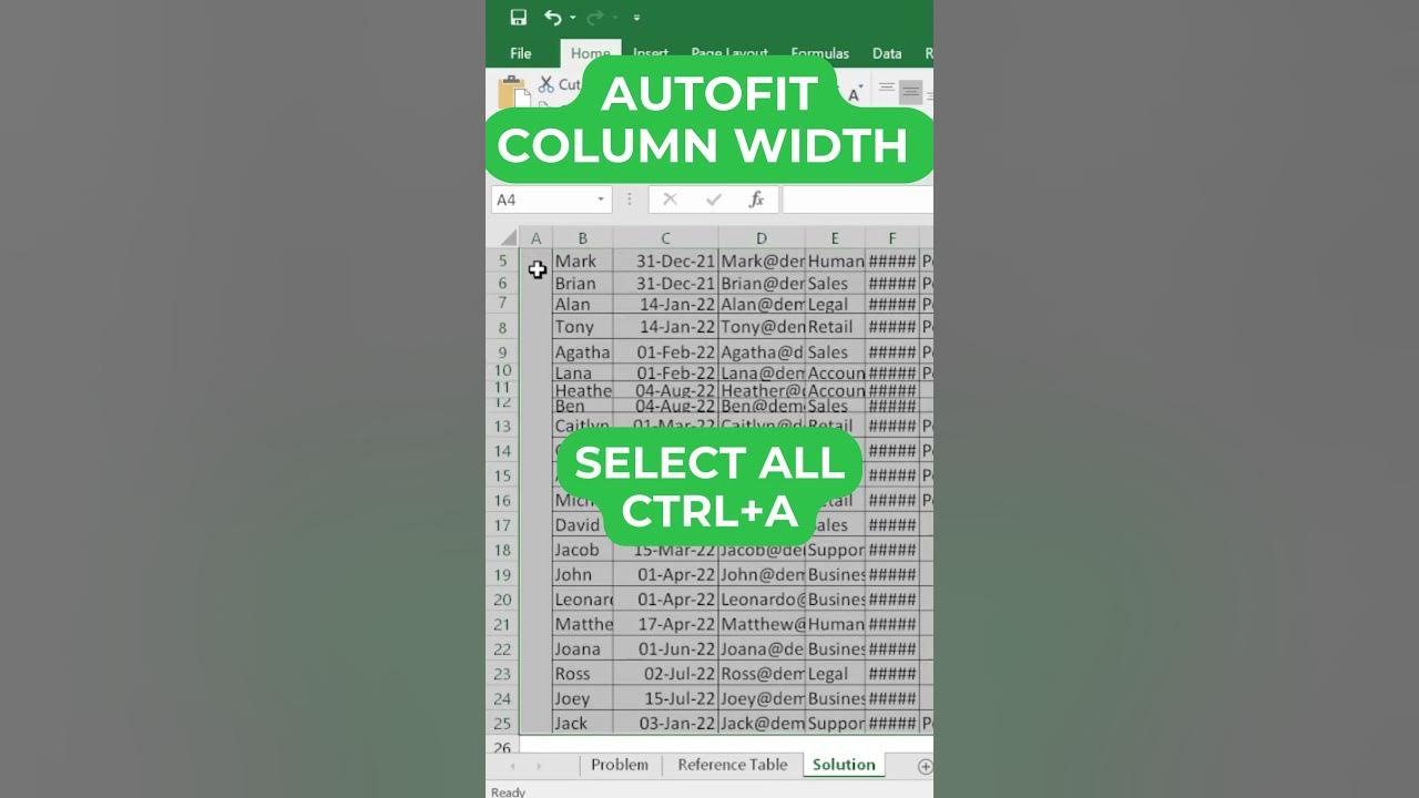 Excel Rows & Columns Auto Fit in seconds #excel #exceltips #office365 #exceltutorial - YouTube