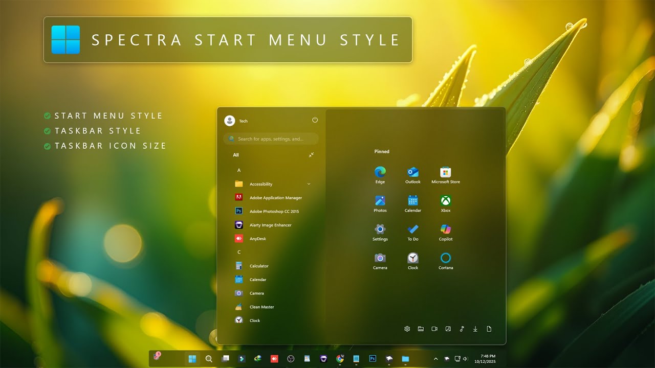 Spectra Start Menu Style for Windows 11 | Give Your Start Menu a Modern ...