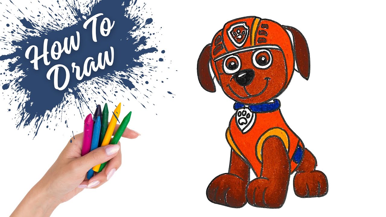 How to draw Zuma - Paw Patrol \ Easy drawing - YouTube