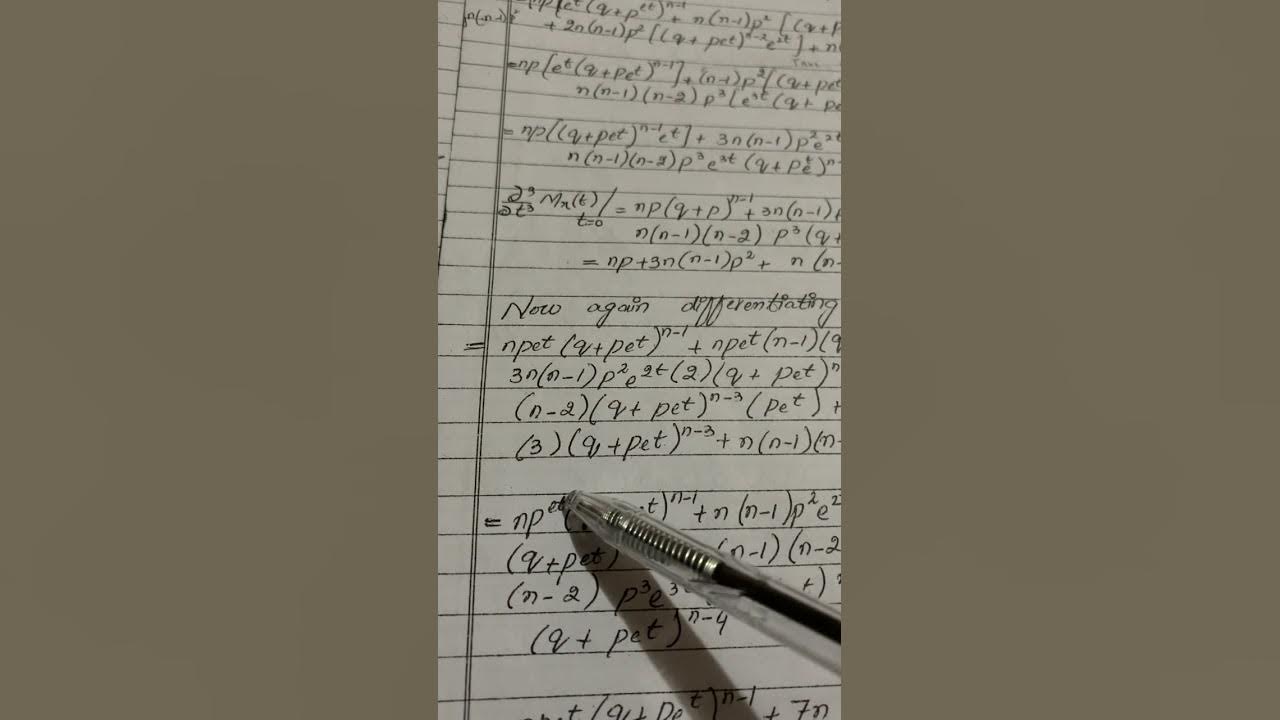 Moment generating function of binomial distribution part 2 - YouTube