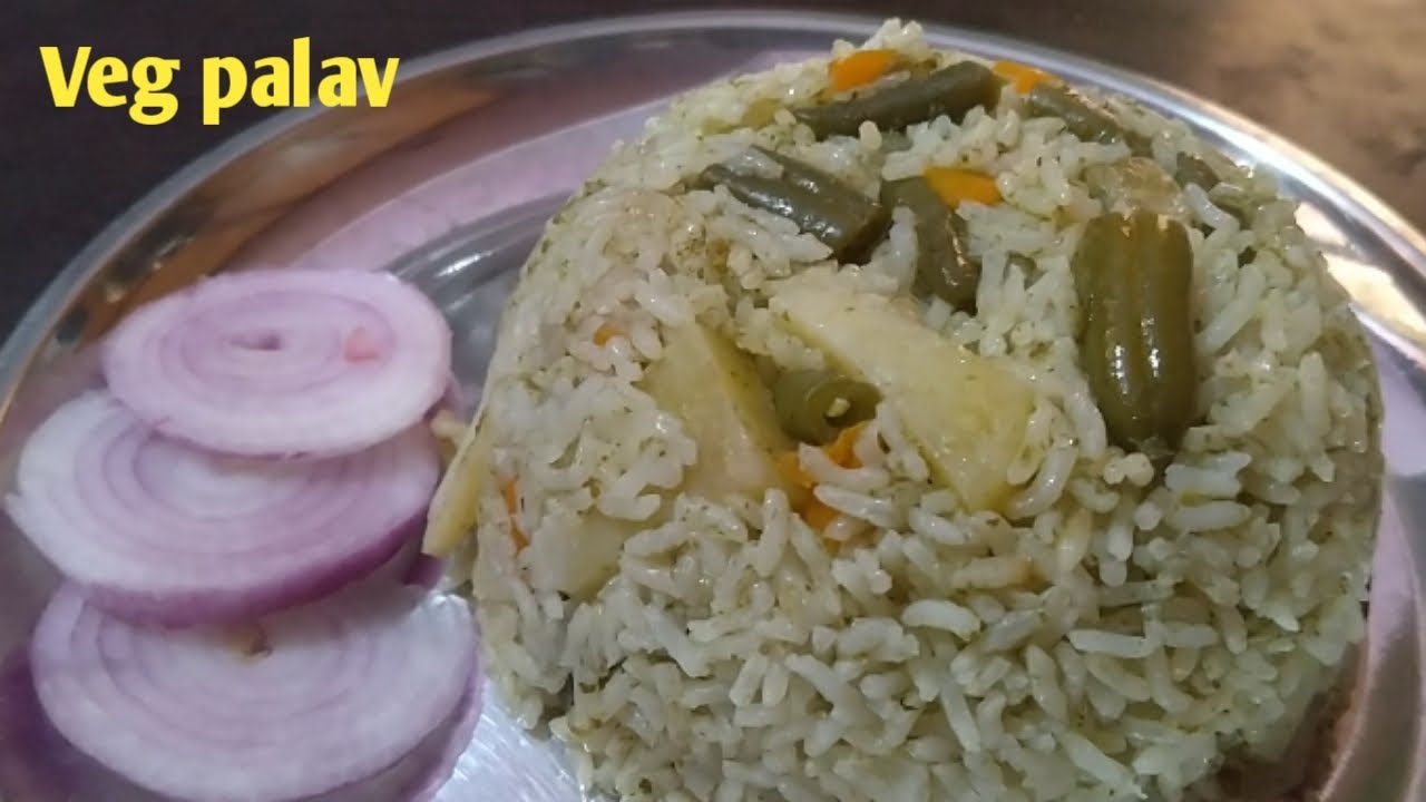 How to make Mixed Vegetable green palav|quick breakfast and lunch ...